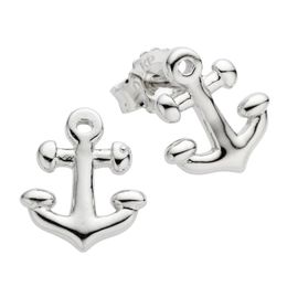 ZEEme Basic Ohrringe Silber 925 rhodiniert mit Anker-Motiv