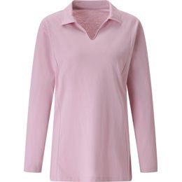 Damen Poloshirt mit Seitenschlitzen ros&eacute;, Gr&ouml;&szlig;e 42