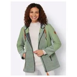 Strickfleecejacke Casual Looks, Damen, Gr. 38, gr&uuml;n (eucalyptus), 100% Polyester, Webware:100% Polyester, unifarben, Jacken