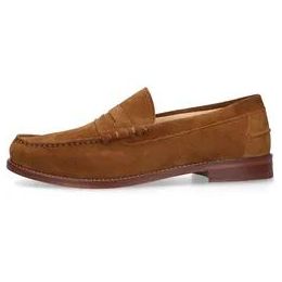 Loafer Henry Stevens "Riley M PL", Herren, Gr. 47, caramel, Kalbsvelours, Schuhe Loafer