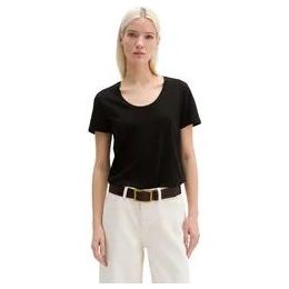 Marc O'Polo T-Shirt MARC O'POLO "aus Organic Cotton Single Jersey", Damen, Gr. M, schwarz, Obermaterial: 100% Baumwolle, unifarben, Basic, loose fit, tiefer Rundhals, normaler Saum, Shirts T-Shirt