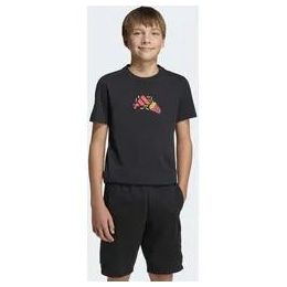 T-Shirt Adidas SPORTSWEAR "FOOD PACK GRAFIK KINDER UND TEENS", M&auml;dchen, Gr. 152, schwarz, Obermaterial: 100% Baumwolle, normal, Rundhals, Shirts T-Shirt