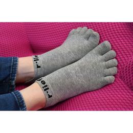 R-L-F No Show Zehensocken Bekleidung Unisex grau