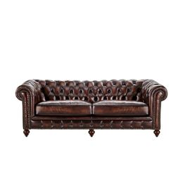 U.N.O uno Ledersofa im Vintagelook Chesterfield &brvbar; braun &brvbar; Ma&szlig;e (cm): B: 230 H: 100 T: 80.0 &raquo; H&ouml;ffner