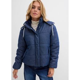 bonprix Steppjacke aus Denim, blau, Gr.48, Steppjacke aus Denim, 100% Baumwolle