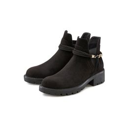 Lascana Chelseaboots schwarz Gr. 37 f&uuml;r Damen. Mit Band