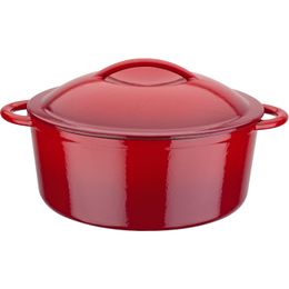 Kochtopf GSW "Red Shadow", rot (rot, schattiert), H:10cm &Oslash;:24cm, T&ouml;pfe, Kochtopf, Dunstzapfen im Deckel zum Garen im eigenen Saft, Induktion, &Oslash; 24 cm