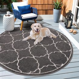Teppich Sanat "Berlin", grau, H:6mm &Oslash;:120cm, Kunstfaser, Teppiche, Teppich, In -und Outdoor geeignet, robust und pflegeleicht