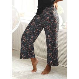 s.Oliver Damen Pyjamahose, petrol-gebl&uuml;mt, Gr&ouml;&szlig;e 36/38