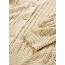bonprix Ajour-Strickjacke mit Leinenanteil, beige, Gr.52/54 (XXL), Ideal f&uuml;r den Sommer ist diese Ajour-Strickjacke mit Leinenanteil, aus Leinen