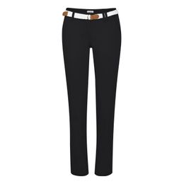 Chinohose oxmo "Chinohose OXChakira", Damen, Gr. 38, N-Gr, schwarz, Obermaterial: 98% Baumwolle CO. 2% Elasthan EL., Hosen Chinohose