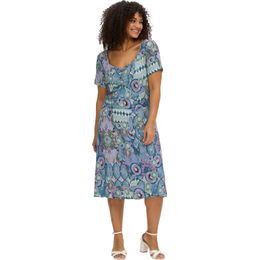 sheego by Joe Browns Damen Jerseykleid mit herzf&ouml;rmigem Ausschnitt topas-orchidee-bedruckt Gr&ouml;&szlig;e 40