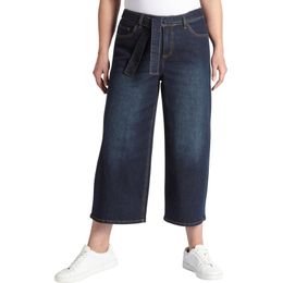 sheego Damen 7/8-Jeans mit weiten Beinen dark blue Gr&ouml;&szlig;e 54