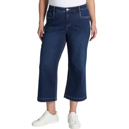 sheego Damen 7/8-Jeans mit weitem Bein blue-stone-washed Gr&ouml;&szlig;e 44