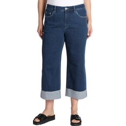 sheego Damen 7/8-Jeans mit breitem Saum-Umschlag blue-stone-washed Gr&ouml;&szlig;e 52