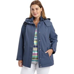 sheego Damen &Uuml;bergangsjacke mit abnehmbarer Kapuze rauchblau Gr&ouml;&szlig;e 52