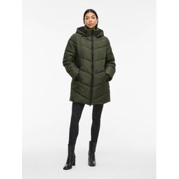 Steppmantel Vila "VIMILJA PADDED COAT - NOOS", Damen, Gr. 36, deep depths, Steppware, Obermaterial: 100% Polyester, unifarben, regular fit ca. Mitte Oberschenkel, M&auml;ntel Steppmantel