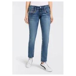 Slim-fit-Jeans Herrlicher "Pitch Slim Denim Stretch", Damen, Gr. 26, L&auml;nge 32, blau (snake blau), Denim/Jeans, Obermaterial: 98% Baumwolle, 2% Elasthan, slim fit, Jeans Slim-fit-Jeans, mit niedriger Taille