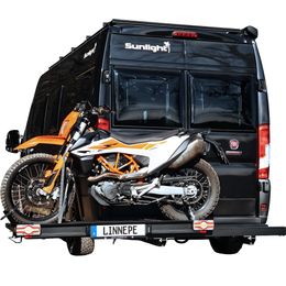 Linnepe SlidePort Lastentr&auml;ger f&uuml;r Fiat Ducato ab 07/2006 f&uuml;r 1 Roller oder 1 Motorrad Black Edition kurzer &Uuml;berhang 1000 mm - Heck-Fahrradtr&auml;ger