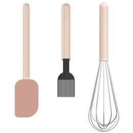 Mepal Chef It Backset 3-teilig aus Polypropylen mit Teigschaber, Backpinsel und Schneebesen gro&szlig; chalk - Kochbesteck