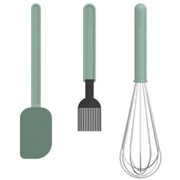 Mepal Chef It Backset 3-teilig aus Polypropylen mit Teigschaber, Backpinsel und Schneebesen gro&szlig; nordic sage - Kochbesteck