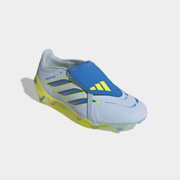 Fu&szlig;ballschuh adidas Performance "PREDATOR PRO FOLD-OVER TONGUE FIRM GROUND", Gr. 39, crystal sky, ray blau, team solar gelb 2, Synthetik, Textil, Schuhe Fu&szlig;ballschuh, Au&szlig;ensohle f&uuml;r Rasen und feste B&ouml;den