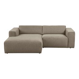 Ecksofa Home Affaire "Noord mit Kedernaht, Breite 234 cm, L-Form", braun, B:234cm H:71cm T:161cm, 100% Polyester, Sofas, Ecksofa, Cord, Struktur, Webstoff, mit Wellenunterfederung, Massivholzrahmen