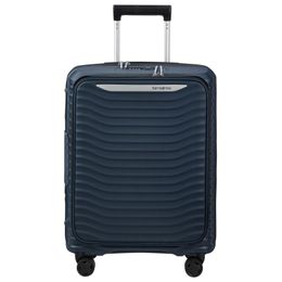 Hartschalen-Trolley Samsonite "UPSCAPE 55 mit Frontfach", Damen, Gr. B/H/T: 40cm x 55cm x 23cm 42 l, blau (blau nights), Polycarbonat, Koffer Hartschalen-Trolley, mit Volumenerweiterung, mit Tragegriff oben und seitlich
