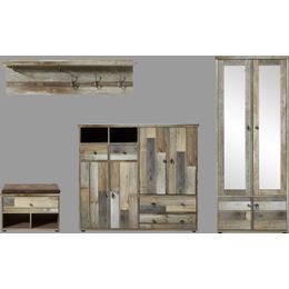 Garderoben-Set Innostyle "BONANZA", driftwood nachbildung, B:305cm H:188cm T:40cm, Holzwerkstoff, Kastenm&ouml;bel-Sets, Garderoben-Set