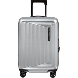 Hartschalen-Trolley Samsonite "NUON, verschiedene Gr&ouml;&szlig;en und Farben", Damen, Gr. B/H/T: 40cm x 55cm x 20cm 38 l, silber (matt silber), Polycarbonat, unifarben, Koffer Hartschalen-Trolley, mit Volumenerweiterung, mit Tragegriff oben und seitlich