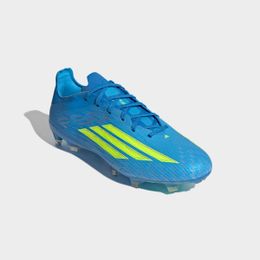 Fu&szlig;ballschuh adidas Performance "F50 PRO FG", Gr. 46, lucid ray blau, team solar gelb 2, lucid aquamarine, Synthetik, Textil, Schuhe Fu&szlig;ballschuh, Au&szlig;ensohle f&uuml;r feste B&ouml;den