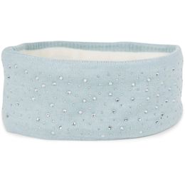 Stirnband styleBREAKER "Feinstrick Stirnband mit Strass", Damen, blau (eisblau), Obermaterial: 100% Viskose CV., Modisch, M&uuml;tzen Stirnband
