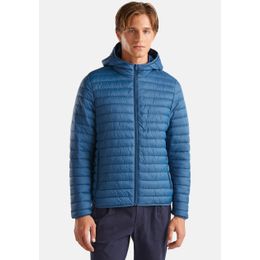 Steppjacke, Herren, Gr. L, blau (mittelblau), Web, Obermaterial: 100% Nylon, United Colors Of Benetton, Basic, Jacken Steppjacke, mit seitlichen Zipper-Taschen