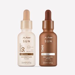 M. Asam SUN Self Tanning Drops Selbstbr&auml;uner Konzentrat Gesicht & Sun Drop Fluid Sonnenschutz Serum Gesicht LSF 50