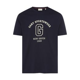T-Shirt Gant "GRAPHIC", Damen, Gr. XL, evening blau, Jersey, Obermaterial: 100% Baumwolle, normal normal, Rundhals, Shirts T-Shirt