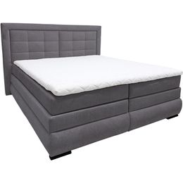 Boxspringbett OTTO HOME "MIVVA inkl. Bettkasten und Topper, Komfortliegeh&ouml;he: 67 cm", anthrazit, B:204cm L:215cm, Holz teilmassiv, Holzwerkstoff, Spanplatte, Komplettbetten, Boxspringbett, in H3, H4 oder Hmix H3/H4, wahlweise mit oder ohne LED-Leuchten