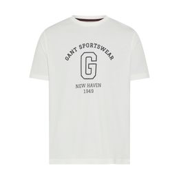 T-Shirt Gant "GRAPHIC", Damen, Gr. L, eggshell, Jersey, Obermaterial: 100% Baumwolle, normal normal, Rundhals, Shirts T-Shirt