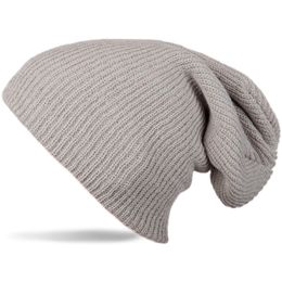 Strickm&uuml;tze styleBREAKER "Feinstrick Beanie doppelt gestrickt", Damen, grau (hellgrau), Obermaterial: 100% Polyacryl PAN., Modisch, M&uuml;tzen Strickm&uuml;tze