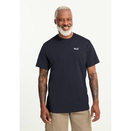T-Shirt Jack Wolfskin "ESSENTIAL T M", Herren, Gr. M (50), schwarznavy, Obermaterial: 100% BAUMWOLLE, Shirts T-Shirt