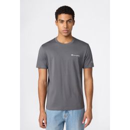 T-Shirt Champion "Icons Tee", Herren, Gr. L, anthrazit, Obermaterial: 100% Baumwolle, Shirts T-Shirt, sportliche Passform, Kurzarm, f&uuml;r Sportmode und Freizeit