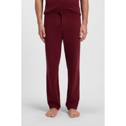 Pyjamahose BOSS "Waffle Pants", Herren, Gr. L, N-Gr, dunkelrot 602, Jersey, Obermaterial: 60% Baumwolle, 40% Polyester, lang, Hosen Pyjamahose