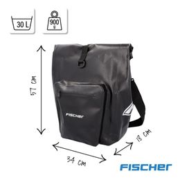 FISCHER BIKE Gep&auml;cktr&auml;gertasche FISCHER FAHRRAD "PLUS Terra", schwarz, Taschen, Herren, B/H/T: 34cm x 14cm x 45cm, Polyurethan (PU), Gep&auml;cktr&auml;gertasche, B:34cm H:14cm T:45cm