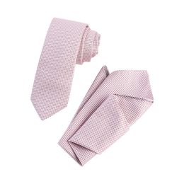 Krawatte BOSS "H-SET TIE-PKT SQ", Herren, light, pastel pink, Web, Materialmix, gemustert, festlich, Krawatten Krawatte, mit Einstecktuch, Geschenkset