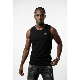 Muskelshirt Alpha Industries "Back Print Tank", Herren, Gr. L, schwarz, Single Jersey, Obermaterial: 100% Baumwolle, bedruckt, regular fit normal, Rundhals, Shirts Muskelshirt