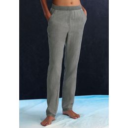 H.I.S. Jogger Pants H.I.S, Damen, Gr. 32/34, N-Gr, grau, Obermaterial: 65% Lyocell, 35% Baumwolle, unifarben, Basic, bequem lang, Hosen Jogger Pants, gerade geschnitten, in Denim Optik