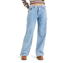Straight-Jeans Roxy "Milla Wide Leg Regular Beau", Damen, Gr. 26 (XS), beau blau, Obermaterial: 100% Walkfrottier;, Jeans Straight-Jeans
