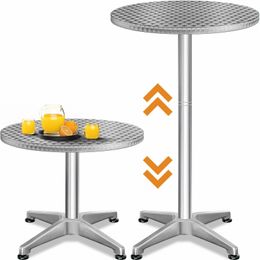 Casaria Stehtisch &Oslash;60cm Alu h&ouml;henverstellbar Silber