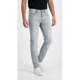 Slim-fit-Jeans Cars Jeans "Jeans Bates", Herren, Gr. 30, L&auml;nge 32, blau (blau grau), Denim/Jeans, Obermaterial: 83% Baumwolle, 16% Polyester, 1% Elasthan, Abriebeffekte, slim fit kn&ouml;chellang, Jeans Slim-fit-Jeans