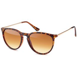 Sonnenbrille styleBREAKER "Sonnenbrille mit ovalen Gl&auml;sern", Herren, gestell braun demi, glas braun verlauf, Modisch, Sonnenbrillen Sonnenbrille