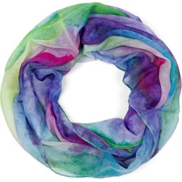 Loop styleBREAKER "Loop Aquarell Farbverlauf", Damen, violett, gr&uuml;n, blau, Obermaterial: 100% Viskose CV., Modisch, Modet&uuml;cher Loop
